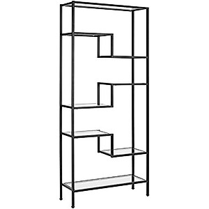 Crosley Furniture Sloane Modern Glass Etagere, Matte Black