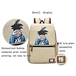 XUESUO Anime Backpack, Laptop Bags, Canvas Large-Capacity Travel Bags, Beige, One Size