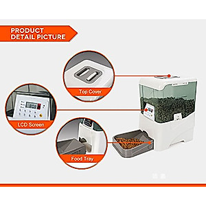 topPets PF-21B Remote Controlled Automatic Pet Feeder Programmable LCD Control with DC adapter