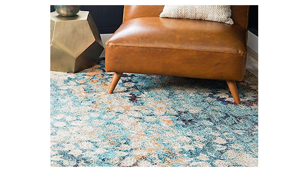 Unique Loom Vita Collection Rug - 9x12 ft Floral Design