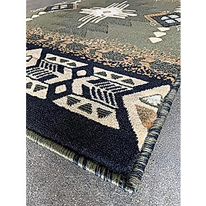 YHSF South West Native American Area Rug C318 (Sage Green, 2 Feet x 3 Feet 4 Inches)