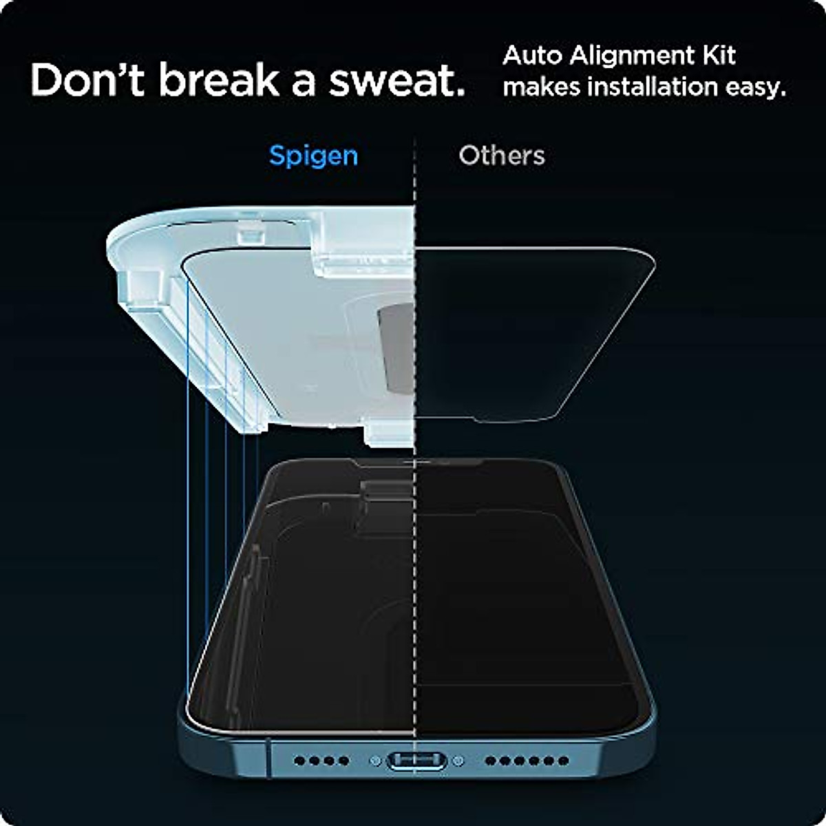 Spigen Tempered Glass Screen Protector [GlasTR EZ FIT] designed for iPhone 12 Pro Max (2020) [6.7 inch] [Case Friendly] - 2 Pack