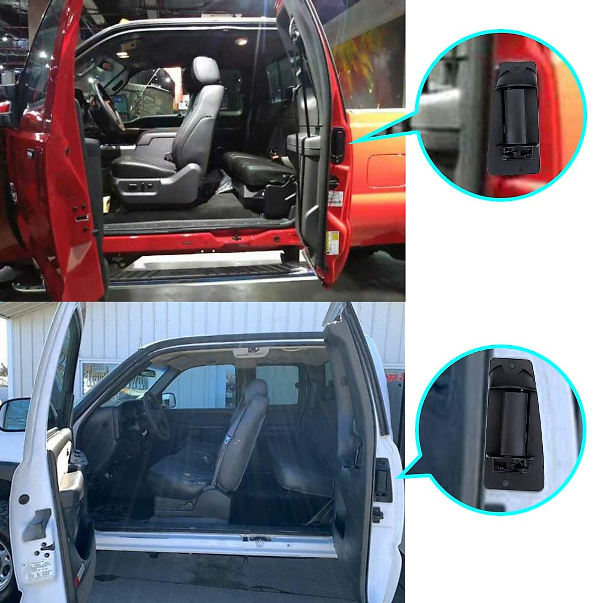 ONER Exterior Rear Left Driver and Right Passgenger Side Extended Cab Door Handle,Fit for 1999-2007 Chevy Silverado GMC Sierra 1500 2500 3500, Replaces# 15758171, 15758172