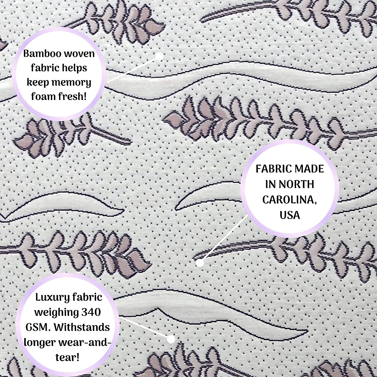 Sleep Touch Lavender Luxury -10inch, Made in USA, Gel-infused Memory Foam Mattress & Pillows, CertiPUR-US Certified, Bed-in-a-Box (Queen)