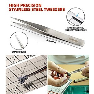 DIFFLIFE Professional 9 PCS Model Tools Kit Modeler Basic Tools Craft Set Hobby Building Tools Kit for Gundam Car Model Building Repairing and Fixing-9 Piece