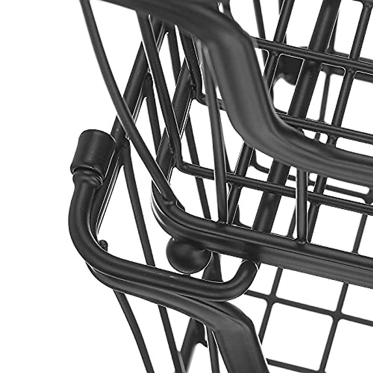 mDesign Stackable Metal Basket for Kitchen Storage - Wire Farmhouse Bin Basket w/Handles for Pantry - Stacking Wire Basket Organizer for Food, Drinks, Snacks - Hyde Collection, 6 Pack, Black