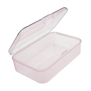 Goodma 12 Pieces Mini Rectangular Plastic Boxes Empty Storage Organizer Containers with Hinged Lids for Small Items and Other Craft Projects (Pink, 3.3 x 2.2 x 1 inch)
