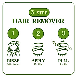 MOOM Organic Lip, Face & Eyebrow Wax Kit - Hair Removal Glaze with Avocado Oil, Agar Agar & Green Tea - Includes 18 Reusable Waxing Strips & 6 Waxing Application Sticks - 3 oz. Wax Jar, 1 Pack