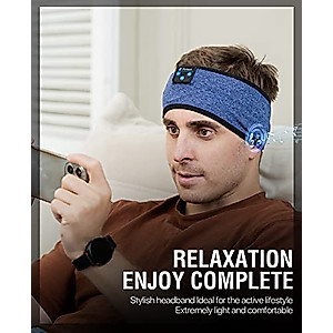 Fulext Sleep Headphones,Headband Headphones 10Hrs Bluetooth Headband with Cozy Earbuds Comfortable Sleeping Headphones for Side Sleepers, Sleep & Lounge Gift Idea for Women Men
