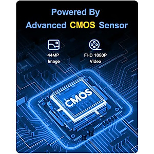 Fulealfly Digital Camera, FHD 1080P Kids Camera with Neck Lanyard 32GB Card Battery, Anti-Shake 16X Zoom, 44MP Point Shoot Cameras, Compact Portable Gift Camera for Kid Teen Student Girl Boy(Black)