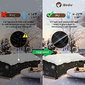 iBirdie Outdoor Sectional Cover for 190''Back 128" Front Curved Shaped Patio Sofa Waterproof Weatherproof 600D Heavy Duty Garden Furniture Cover Outside Sectional Couch Cover