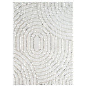 LUXE WEAVERS Orion 2776 Geometric Oval Cream 4x5 Area Rug