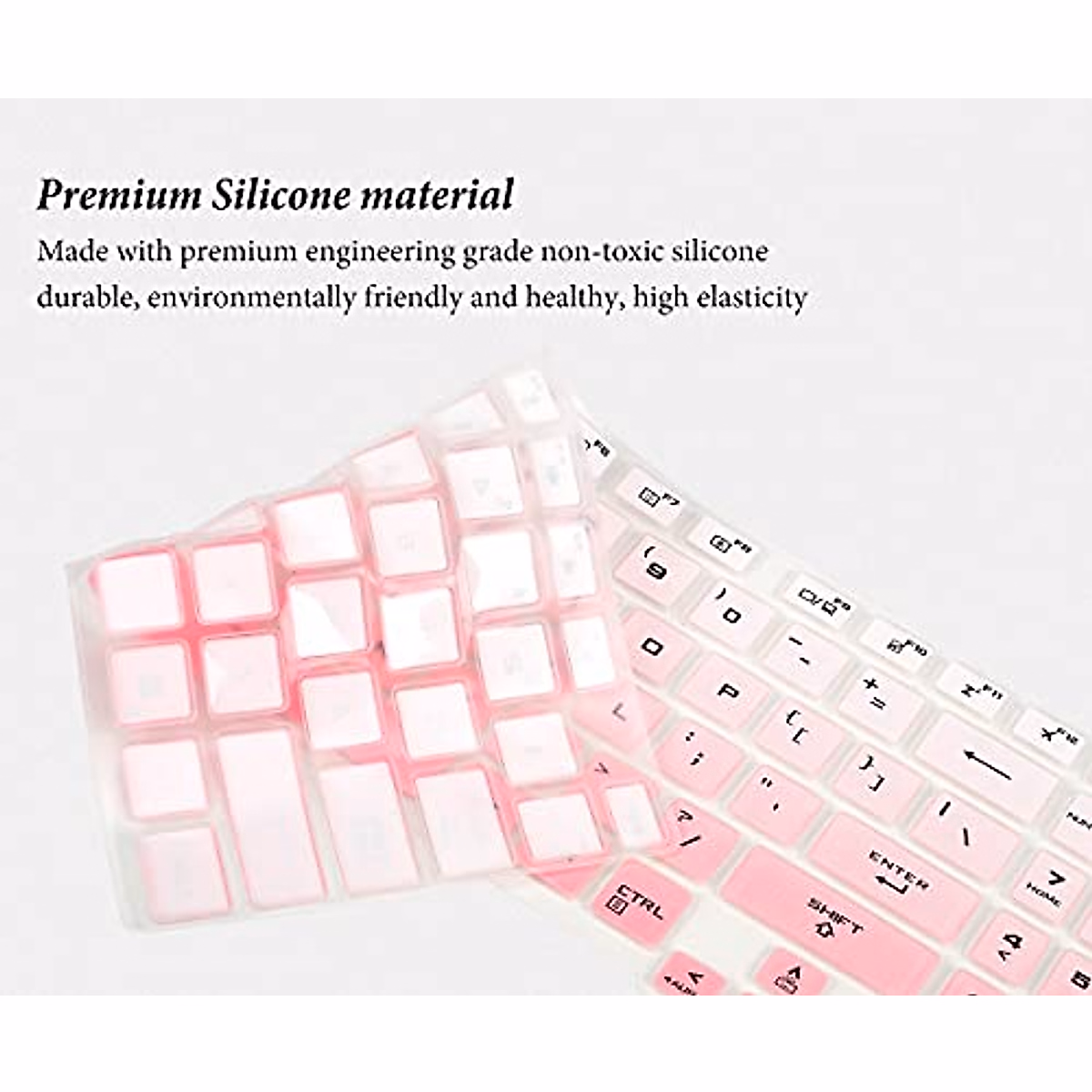 Keyboard Cover Compatible with ASUS TUF Gaming A15 TUF506IU TUF506IV FA506 FX506 15.6 Inch, ASUS TUF Gaming F17 FX706, ASUS TUF Gaming A17 TUF706IU 17.3", TUF Gaming A15 A17 Gaming Laptop-Gradual Pink