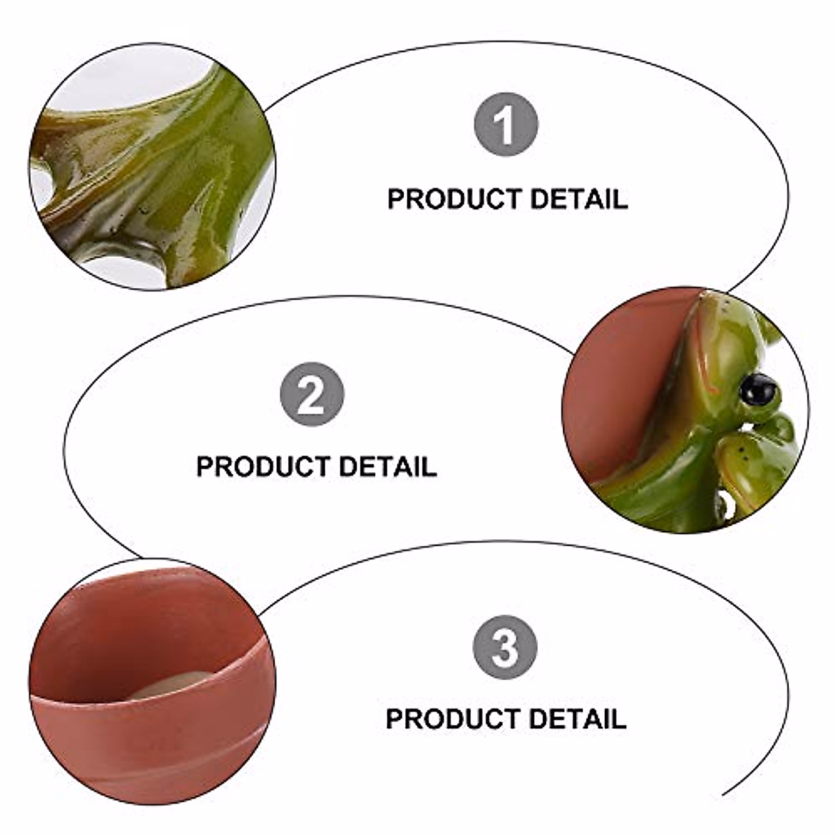 DOITOOL Frog Flower Pot Ceramic Succulent Pot Decorative Animal Flower Planter Home Garden Bonsai Flower Vase Fairy Air Plant Container for Office