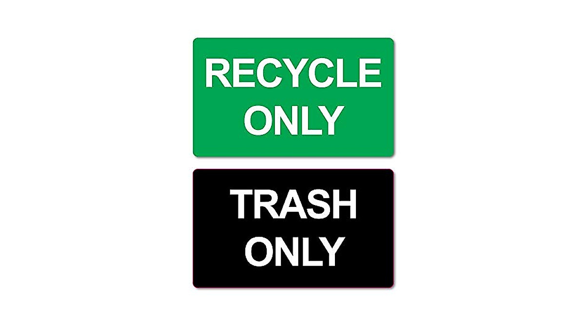 Green Recycle & Trash Bin Stickers – Durable Decals