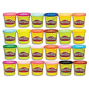Play-Doh Modeling Compound 24-Pack Case of Colors, Perfect for Halloween Treat Bags, Party Favors, Non-Toxic, Multi-Color, 3-Ounce Cans, Ages 2 and up (Amazon Exclusive)