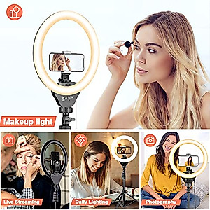 Aureday 12” LED Ring Light with Stand and Phone Holder, Video Light 3000K-6000K Dimmable Selfie Ringlight for YouTube Video/Live Stream/Makeup