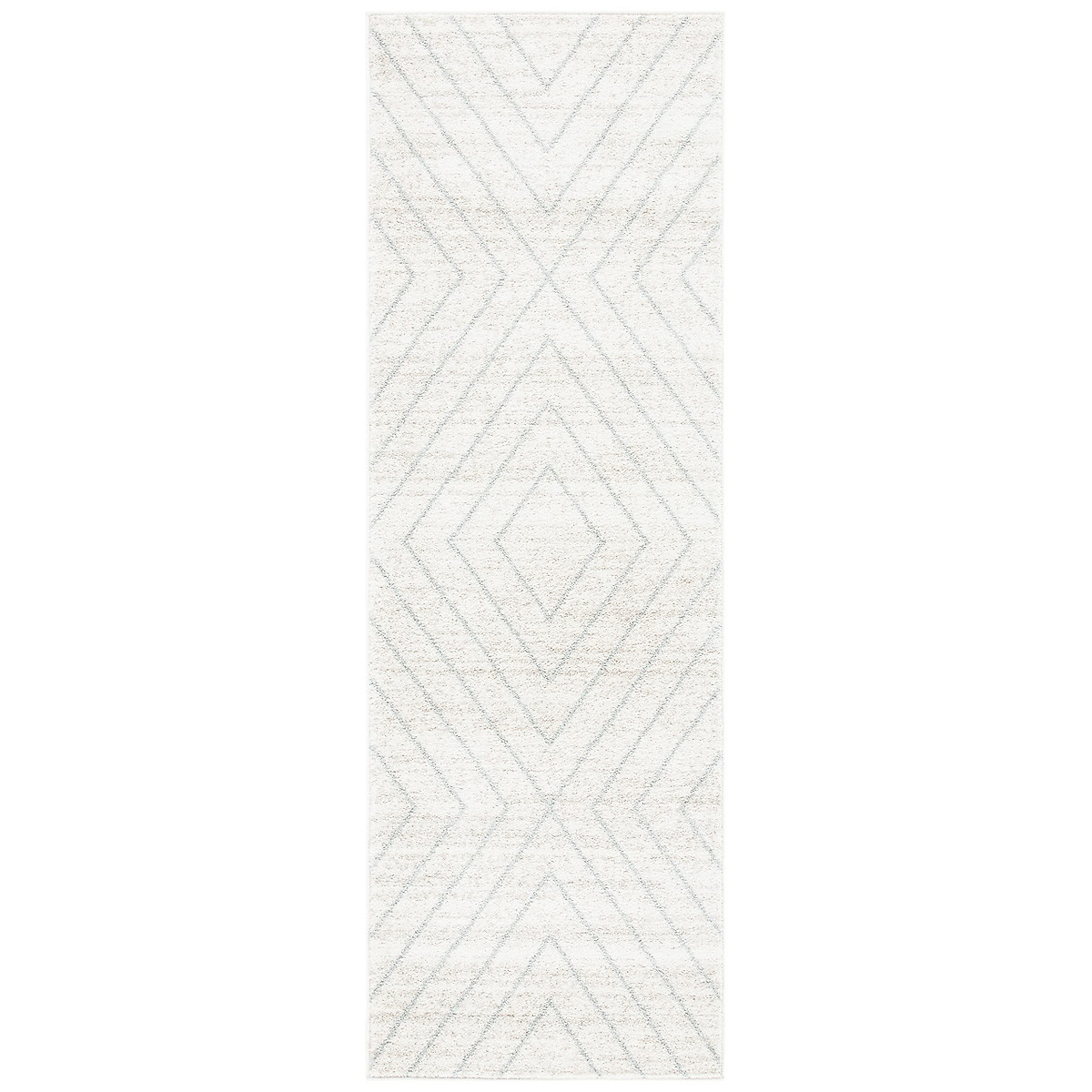 SAFAVIEH Adirondack Collection Runner Rug - 2'6" x 8', Ivory & Light Grey, Modern Geometric Design, Non-Shedding & Easy Care, Ideal for High Traffic Areas in Living Room, Bedroom (ADR251C)