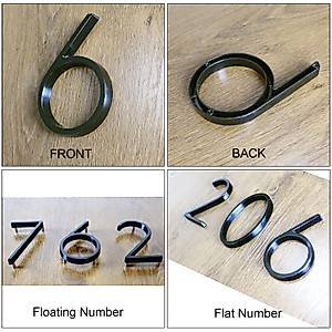 5 Inch House Numbers for Outside, Metal Modern Floating House Numbers, Garden Door Mailbox Decor Number with Nail Kit, Visibility Signage (Black 3)
