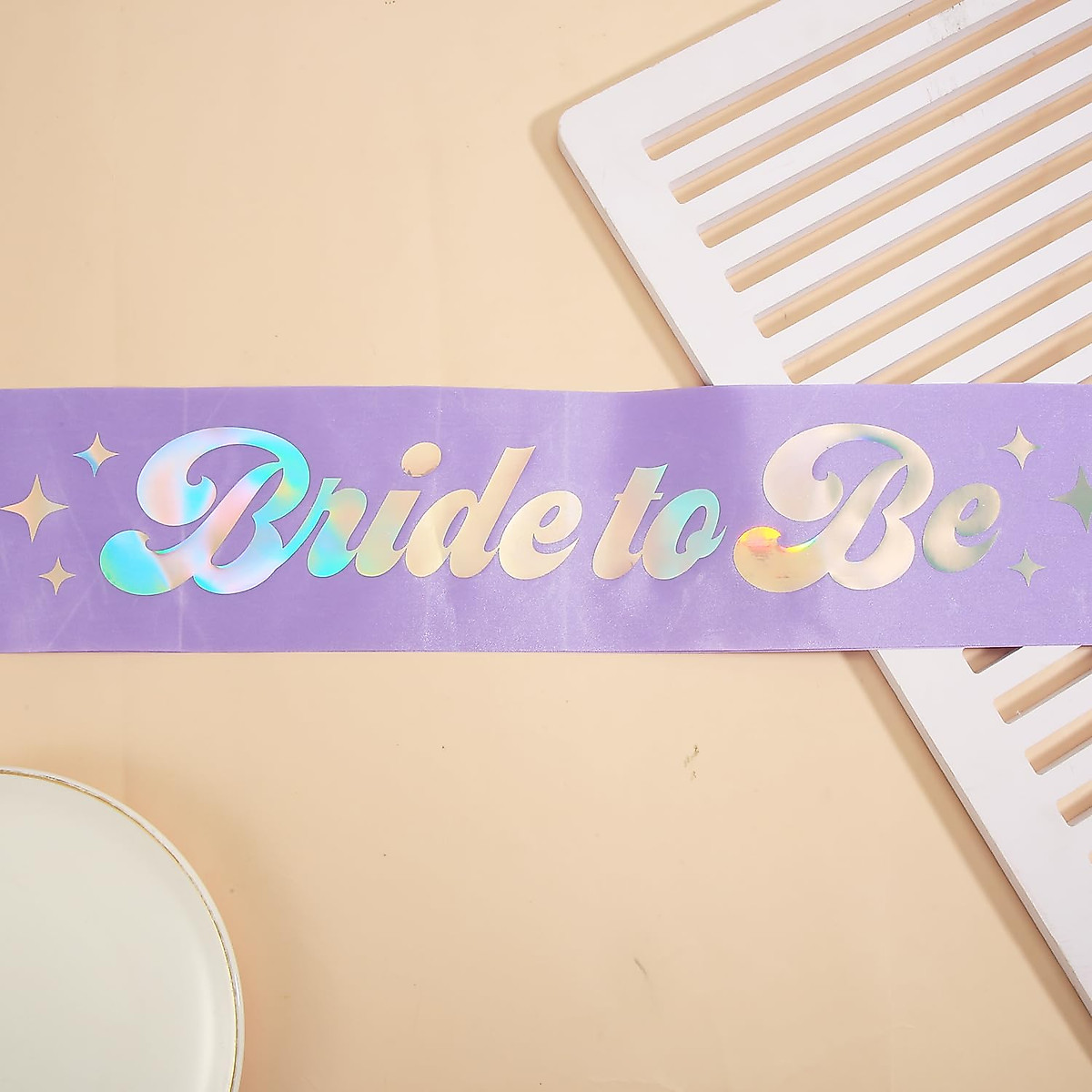 Bride to Be Sash, Purple Bridesmaid Sashes Bride Sash Bachelorette Party Decorations for Bridal Shower Party Favors Wedding Engagement Accessories