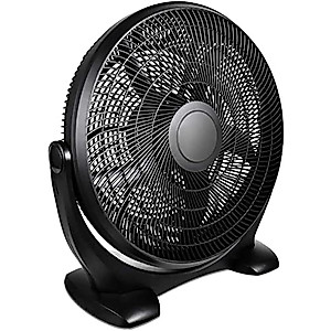HealSmart 20 Inch 3-Speed Plastic Floor Fans Quiet for Home Commercial, Residential, and Greenhouse Use, Outdoor/Indoor, Black