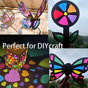 CMFYHM 7 Rolls Colored Cellophane Wrap Roll (34 in x 16.4 ft x 7 Colors) Extra Wide Cellophane Roll Transparent Color Cellophane Gift Wrapping for Gift Baskets,Flowers, DIY Craft,Baby Shower,