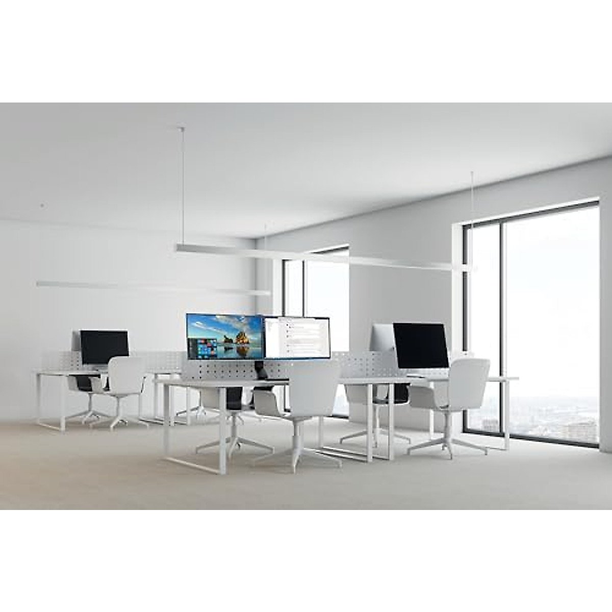 Kensington Dual Monitor Mount for Desk, C-clamp Vesa Monitor Stand Fits 2 Ultrawide Monitors Up to 27 Inches, Low Profile Monitor Stand, Height Adjustable Rotating Free Standing Monitor Arm, Black