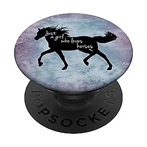 Horse Lover Gift - Just a Girl Who Loves Horses PopSockets PopGrip: Swappable Grip for Phones & Tablets