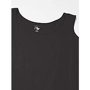 JUST MY SIZE womens Shirt-tail tank top and cami shirts, Black, 2X US