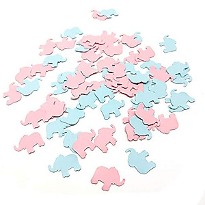 Pink Blue Elephant Die Cut Confetti Elephant Scatter Baby Shower Decoration for Girl Baby Shower Birthday Elephant Theme Party Supplies Gender Reveal Party Decorations 200CT
