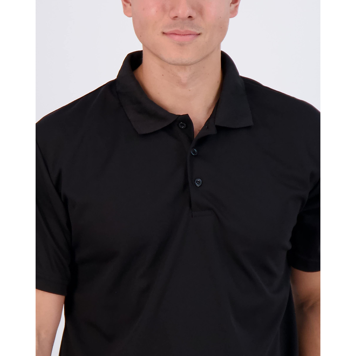 Real Essentials 3 Pack Mens Dry Dri Fit Polo Shirt Short Sleeve Golf Tennis Active Athletic Performance Work Sports Collared Business Casual Tee