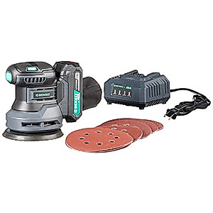 Amazon Brand - Denali by SKIL 20V Cordless Sander Kit with 2.0Ah Lithium Battery and 2.4A Charger