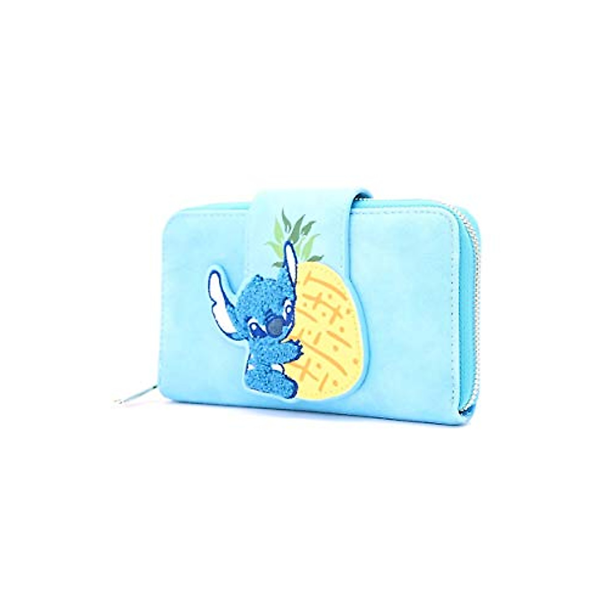 Loungefly x Lilo and Stitch Pineapple Stitch Chenille Snap Wallet, Blue, Standard
