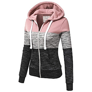 DOUBLJU Lightweight Thin Zip-Up Casual Hoodie Jackets for Womens with Plus Size