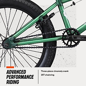 Mongoose Legion L60 Kids Freestyle BMX Bike, Intermediate Rider, Boys and Girls Bikes, 20-Inch Wheels, Hi-Ten Steel Frame, Micro Drive 25x9T BMX Gearing, Green