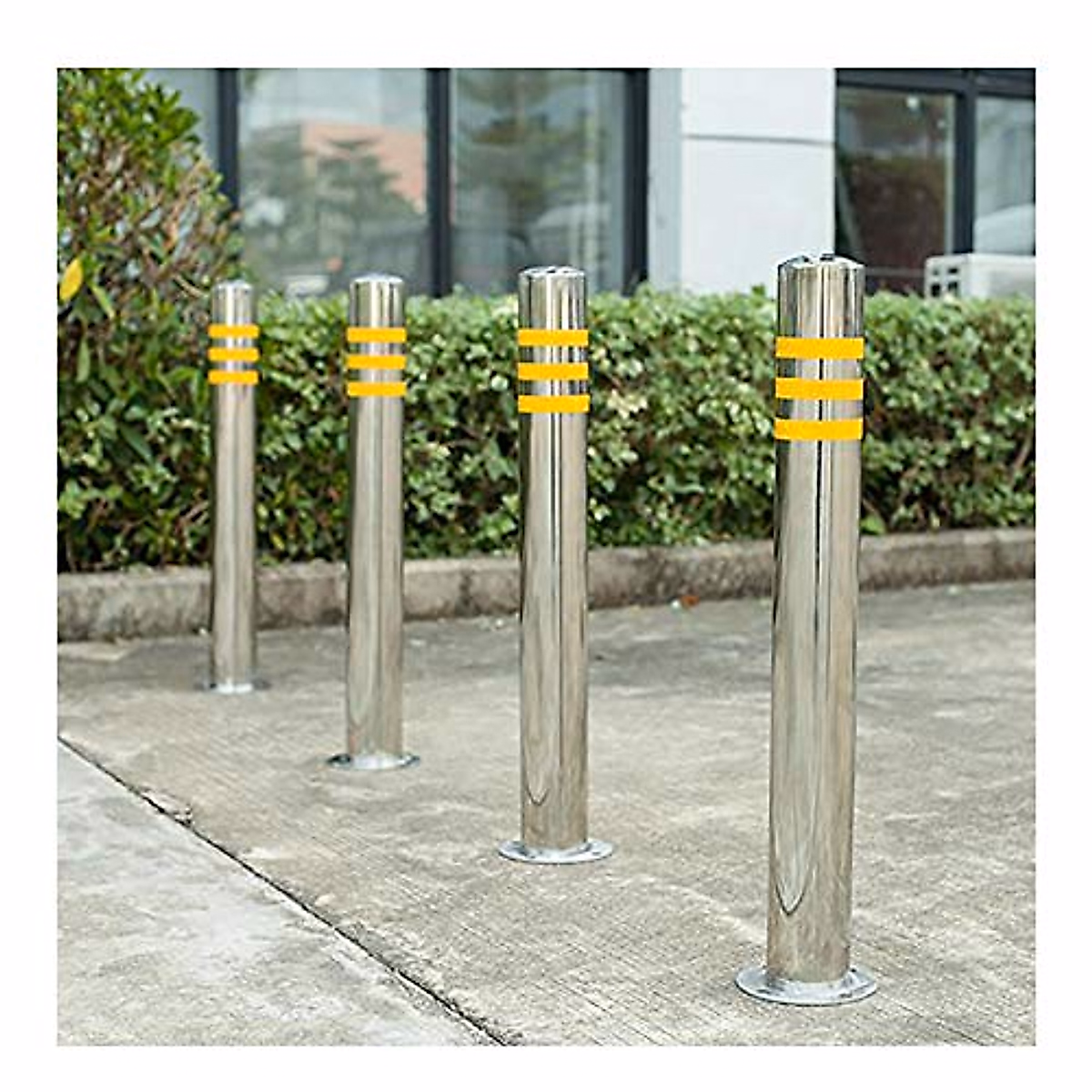 2pcs Stainless Steel Garage Space Barrier,Private Car Parking Space Lock,Easy Installation Lockable Parking Barrier(800×76mm/31.5×3in)