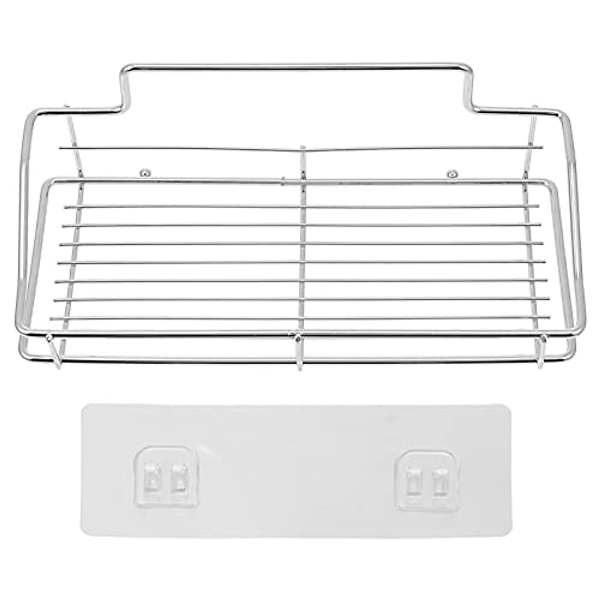 Cabilock 3sets Shampoo Xcm Display Shelf Stainless Soap Hand Toiletry Shower Tissue Drilling Baskets Storage Dish Silver Steel Nail- free X. Kitchen Towel Organizing Floating Wire