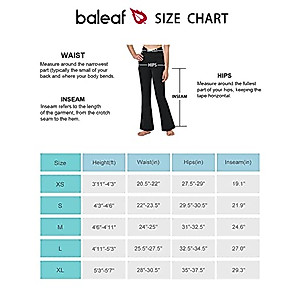 BALEAF Girls' Flare Leggings Cute Cross High Waisted Kids Yoga Dance Casual Bell Bottoms Pants with Pockets Black S