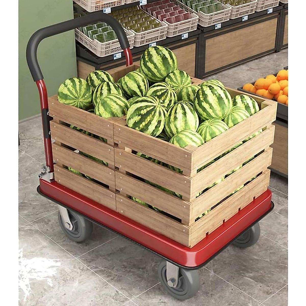 Platform Truck Small Platform Truck Steel Folding Push Cart Flat Handtruck Load 330 Lbs Moving Dolly Cart Portable Platform Hand Truck Reliable