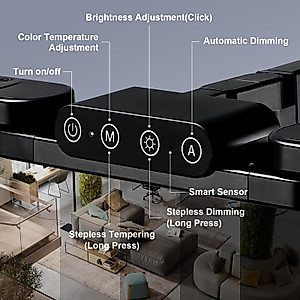 Bright Desk Lamps for Office Home, 24W Large Swing Arm Bar LED Desk Light with Clamp, Auto Dimming Task Lamp for Monitor Work Study