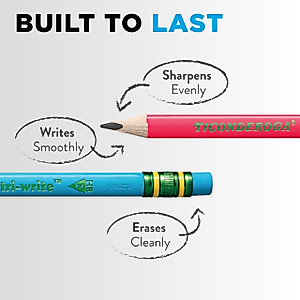 Ticonderoga My First Tri-Write Wood-Cased Pencils, Neon Colors, 12 Count (X13012)