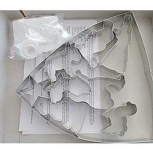 Fox Run Nativity Scene Cookie Cutter Bake Set and Icing Kit for Christmas Gingerbread, 21-Piece, Metallic