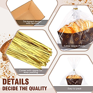 Sabary 100 Pcs Mini Disposable Paper Loaf Pan with Clear Plastic Bread Bags, 3.1 x 1.5 x 1.7 Inch