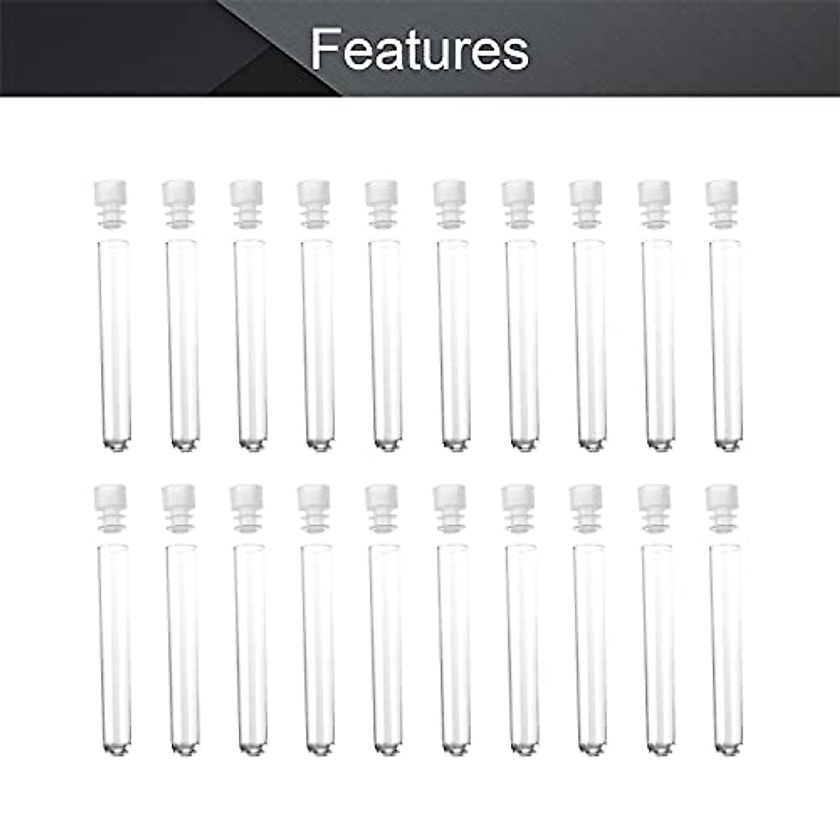 Othmro 100Pcs Clear Plastic Test Tubes with White Caps, 12mmx75mm Mini Test Tubes with Lids, for Jewelry Seed Beads Powder Spice Liquid Experiment Yeast Specimen Sample Laboratory