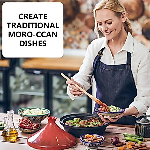 Cast Iron Tagine Pot for Cooking 3.65 Quart Tajine Pot with Enameled Cast Iron Base And Ceramic Lid Includes Anti-Scald Gloves,Purple