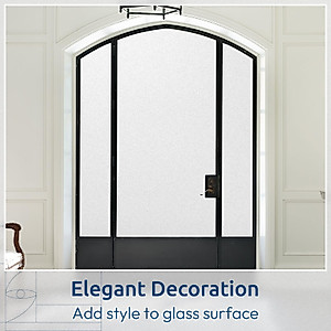 rabbitgoo Window Privacy Film, Frosted Removable Glass Covering for Bathroom, Opaque Static Cling Heat Control Door Sticker for Home Office Living Room, Non-Adhesive (Matte White, 17.5 x 78.7 inches)