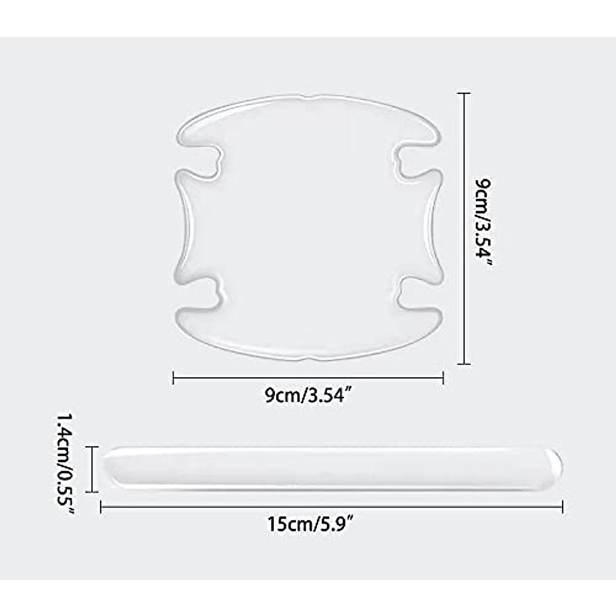 TMAOZ, Pack of 12 3D Transparent car Door Handle Reflective Stickers, car Door Handle ScratchResistant Protective Film, car Outdoor Safety Reflective Strip