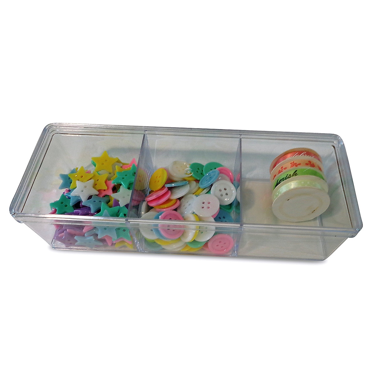 Organizer and Storage With Lid For Makeup, Toiletries, Jewelry, Tea Bags, Crafts and Scrapbook Supplies
