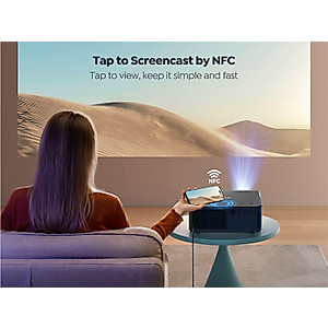 Projector 4K with Android TV, YABER K2s 800 ANSI WiFi 6 Bluetooth Projector, Sound by JBL, Dolby Audio, Auto Focus & Keystone, Native 1080P 4K Supported Outdoor Movie Projector with Netflix 7000+ Apps