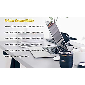 HGZ 6 Color Compatible Ink Cartridge Replacement for LC103 Compatible with MFC J870DW J450DW J470DW J650DW J4410DW J4510DW J4710DW J6720 (2C+2M+2Y)